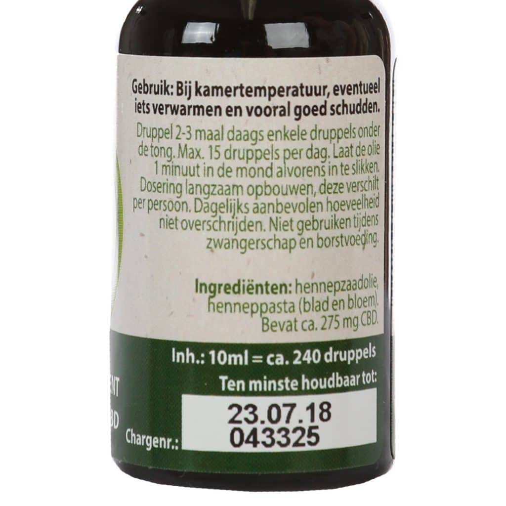 Jacob Hooy Olie CBD 2,75% - Puur Natuurlijk Welzijn
